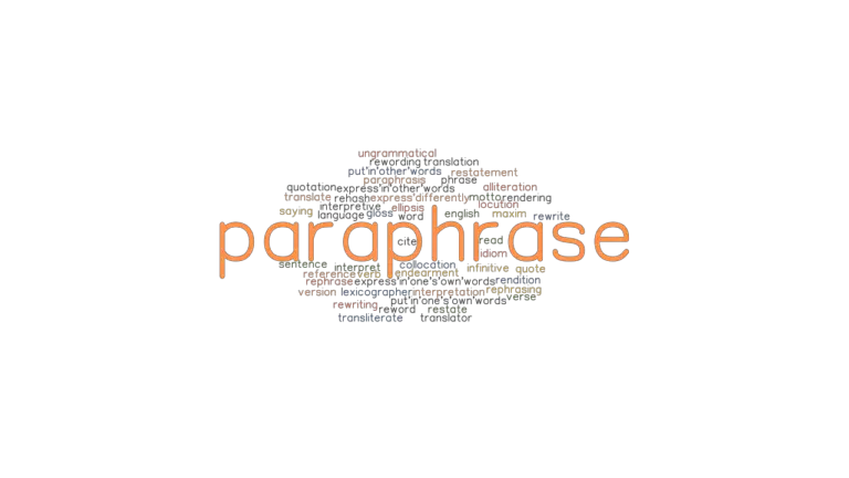 PARAPHRASE: Synonyms and Related Words. What is Another Word for ...