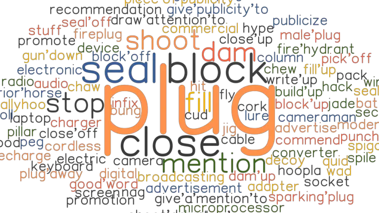 PLUG: Synonyms and Related Words. What is Another Word for PLUG ...