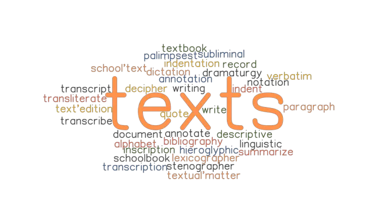 TEXTS: Synonyms and Related Words. What is Another Word for TEXTS ...